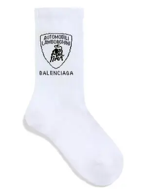 Balenciaga Logo-jacquard Socks - White
