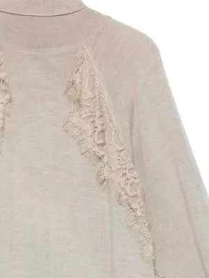 Liu Jo Lace-insert Turtleneck - Neutrals