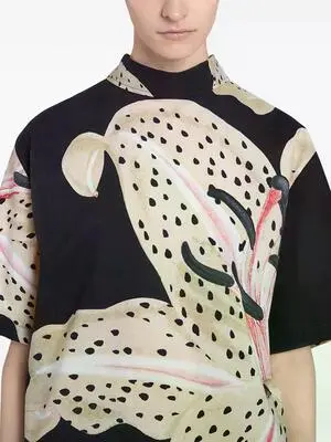 Giambattista Valli Lily-print Poplin Blouse