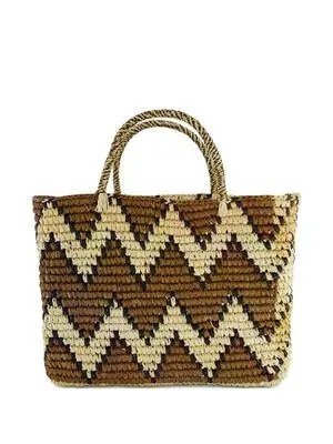 SENSI STUDIO Split Personality Canasta Straw Tote