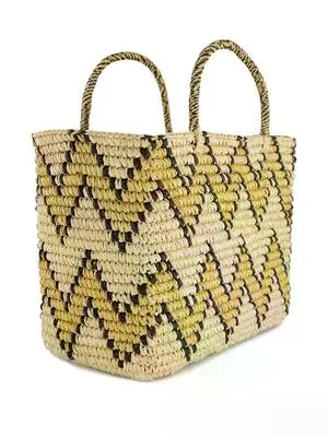 SENSI STUDIO Split Personality Canasta Straw Tote