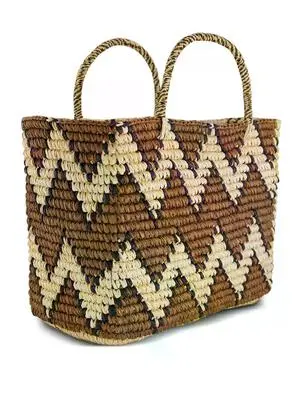 SENSI STUDIO Split Personality Canasta Straw Tote