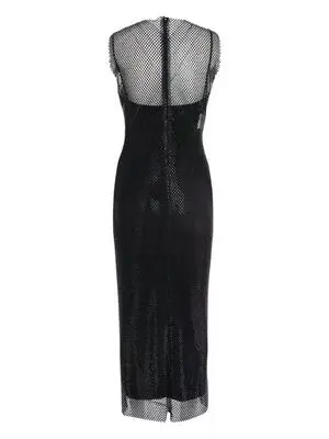 Alberta Ferretti Mesh-paneled Midi Dress