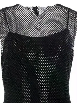 Alberta Ferretti Mesh-paneled Midi Dress