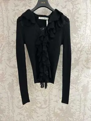 Dior Knit Cardigan With Ruffle Detail
