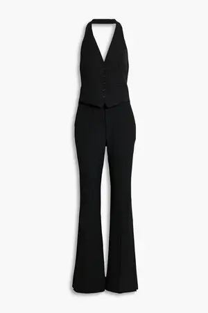 A.L.C. Twill Halterneck Flared Jumpsuit - Black