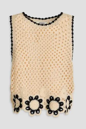 Sandro Scalloped Crochet Top