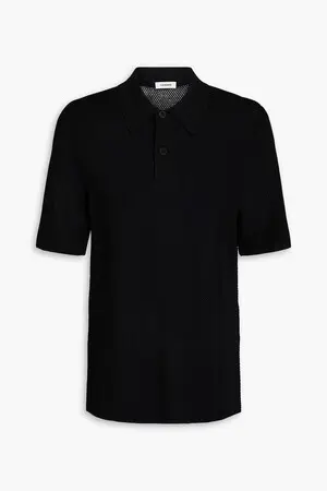 Sandro Openknit Polo Shirt - Black