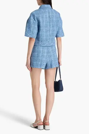 Sandro Cropped Metallic Tweed Jacket