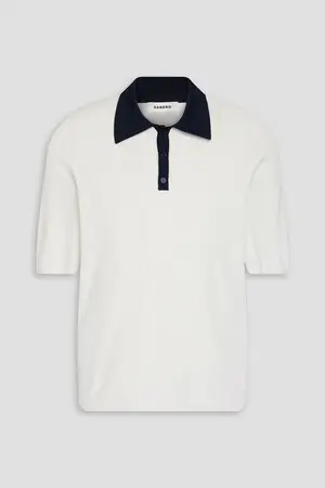 Sandro Twotone Pointelleknit Polo Shirt