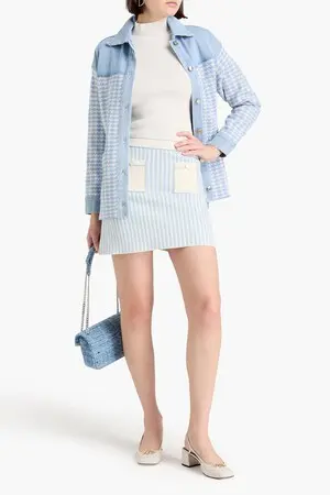 Sandro Striped Stretch-knit Mini Skirt
