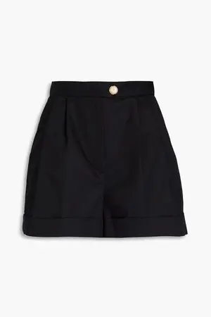 Sandro Pleated Cotton-blend Twill Shorts