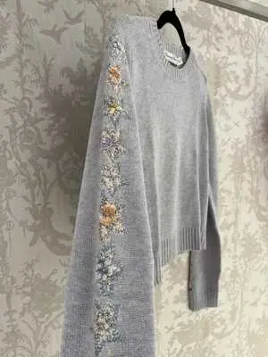Dior Embroidered Sweater - Gray