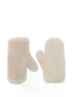 Max Mara Faux-fur Mittens - Neutrals