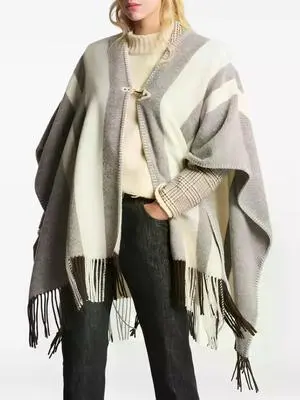 FAY Striped-fringe Poncho
