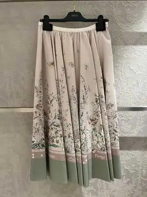 Dior Floral Print Midi Skirt