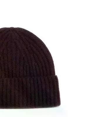 LISA YANG Ribbed Wool Beanie - Brown