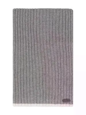MOORER Ribbed-knit Rectangular Scarf - Grey