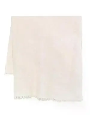 Warm Me Frayed-edge Cashmere Scarf - Neutrals