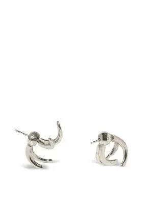 PANCONESI Curved Hoop Earrings - Silver