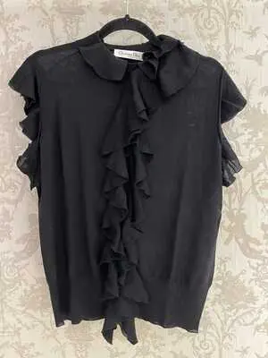 Dior Short Sleeve Ruffle Blouse