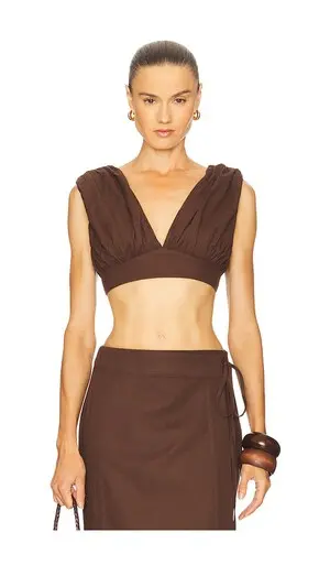 RIOT SWIM Piper V Front Top - Chocolate