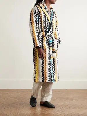 Missoni Curt Striped Cotton-terry Jacquard Hooded Robe - Multi