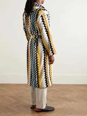 Missoni Curt Striped Cotton-terry Jacquard Hooded Robe - Multi