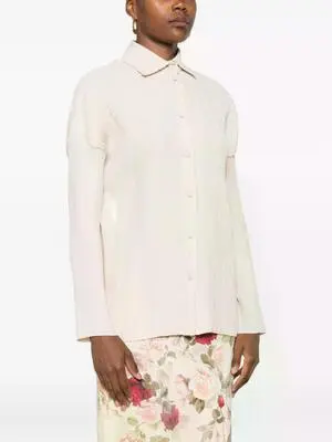 FORTE_FORTE Pleated Shirt With Scalloped Collar