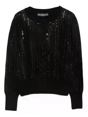 Ermanno Scervino Sequin-embellished Ribbed Knit Cardigan