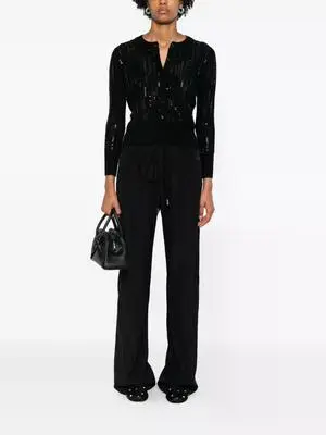 Ermanno Scervino Sequin-embellished Ribbed Knit Cardigan