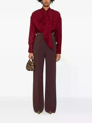 Elisabetta Franchi Pleated Straight Trousers With Button Detailing
