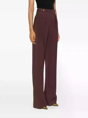 Elisabetta Franchi Pleated Straight Trousers With Button Detailing