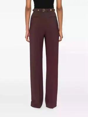 Elisabetta Franchi Pleated Straight Trousers With Button Detailing