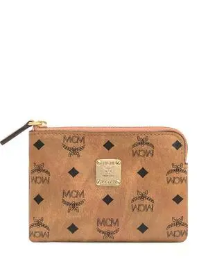 Mcm Mini Aren Visetos Card Pouch - Brown