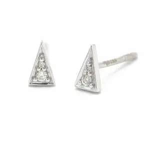 BONDEYE JEWELRY Angled Stud Earrings White Gold