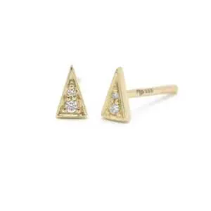 BONDEYE JEWELRY Angled Stud Earrings Yellow Gold