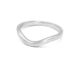 BONDEYE JEWELRY 14k Gold Wave Band Ring - White Gold