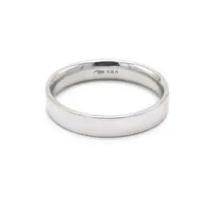 BONDEYE JEWELRY 14k Flat Band Ring - White Gold