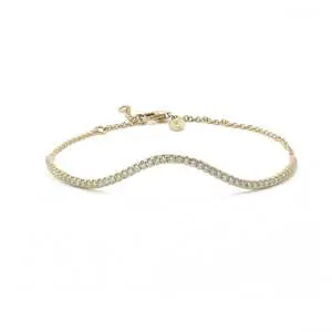 BONDEYE JEWELRY 14k Gold Diamond Wave Bracelet - Yellow Gold