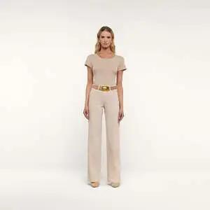 L'Agence Clayton Wide-Leg Jean Biscuit