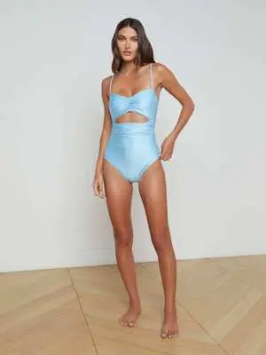 L'Agence Lily Cut-out One-piece Swimsuit - Sky Blue
