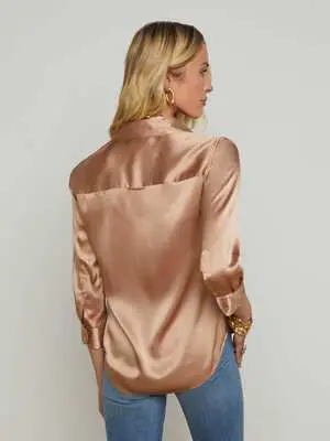 L'Agence Dani Silk Blouse - Pecan