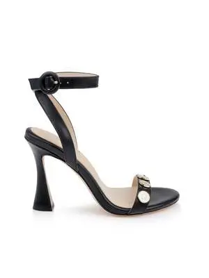 L'Agence Leather Harriet Sandal - Black Leather