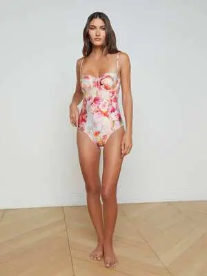 L'Agence Amie Bandeau One-piece Swimsuit - Multi Soft Cloud Floral