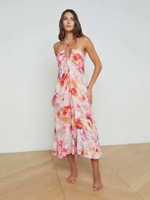 L'Agence Cheri Cover-up Dress - Multi Soft Cloud Floral