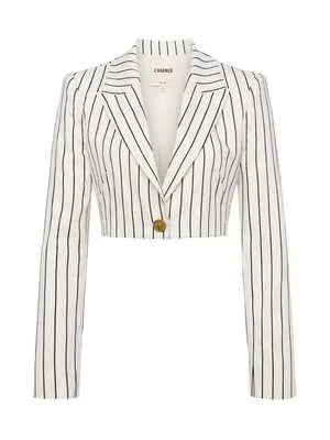 L'Agence Izzie Striped Cropped Blazer