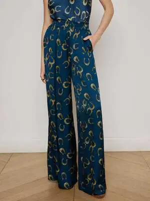 L'Agence Lillian Satin Wide-leg Pants