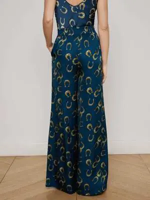 L'Agence Lillian Satin Wide-leg Pants