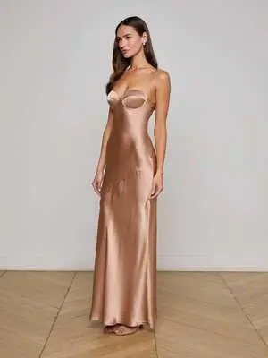 L'Agence Sayla Silk Gown - Pecan